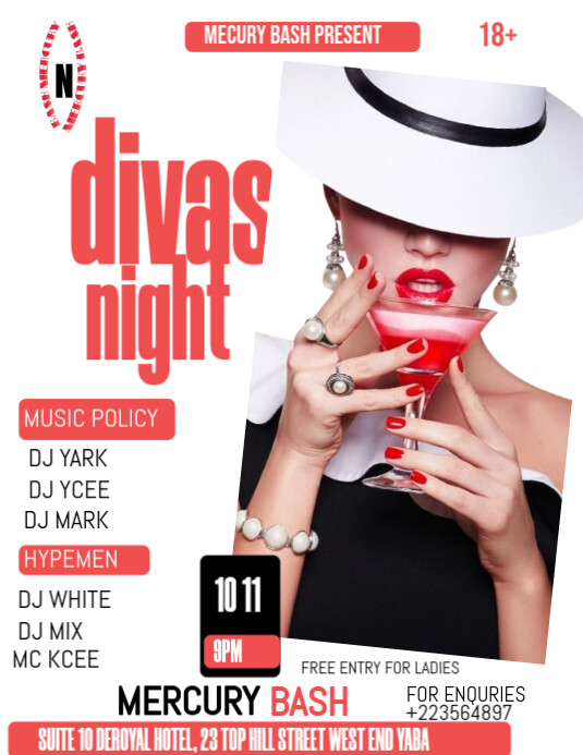 White Vintage Divas Night Party Flyer (us Letter) Template | PosterMyWall