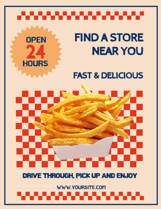 Copy of White Vintage French Fries Flyer (us Letter) | PosterMyWall