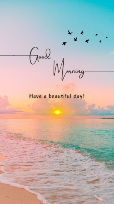 Good Morning Beach Scene Template | PosterMyWall