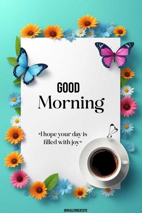 White Vintage Good Morning Poster 2024 Poster Template | PosterMyWall