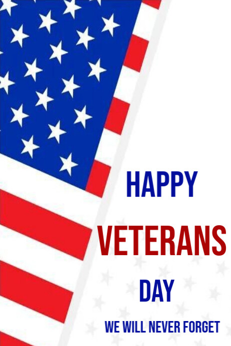 White Vintage Happy Veterans Day 11 November Poster Template | PosterMyWall