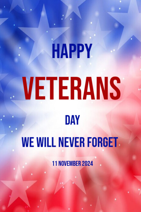 White Vintage Happy Veterans Day 11 November 2024 Poster Template ...