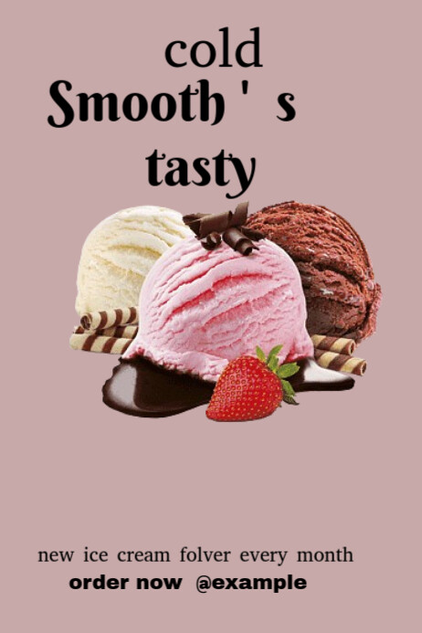 White Vintage Ice Cream Poster Template | PosterMyWall
