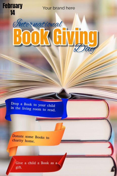 White Vintage International Book Giving Day Template Poster | PosterMyWall