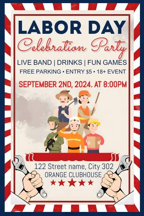 Plantilla de White Vintage Labor Day Event Poster | PosterMyWall