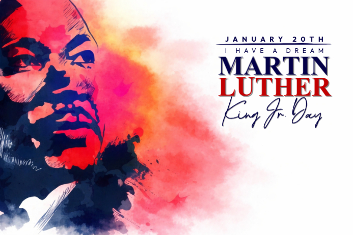 White Vintage Martin Luther King Jr Day Banner 4' × 6' Template ...