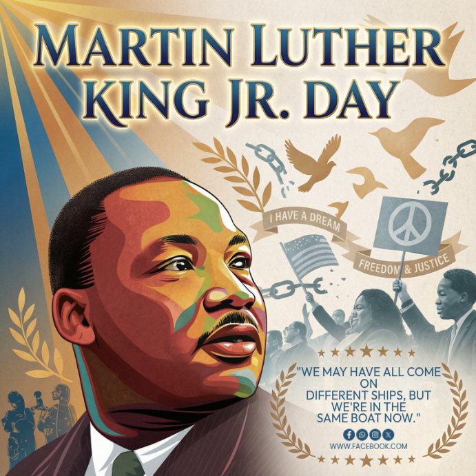 White Vintage Mlk Day Instagram Post Template | PosterMyWall