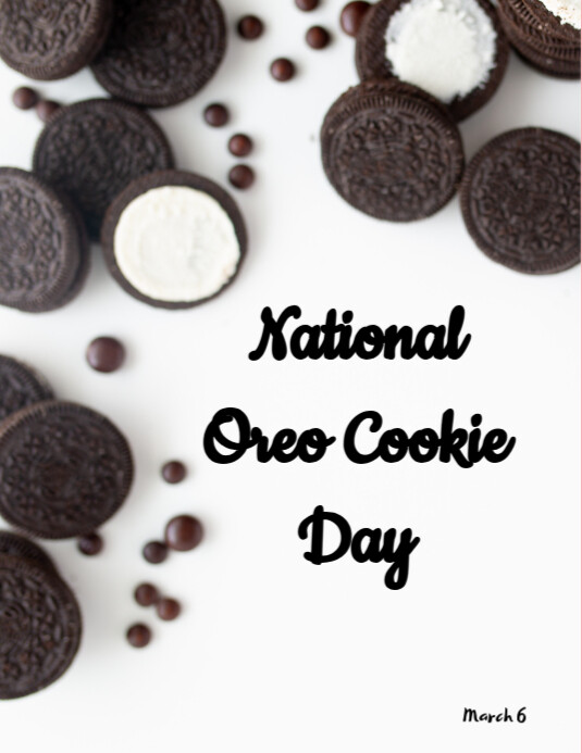 Copy of White Vintage National Oreo Cookie Day Flyer (us Letter ...