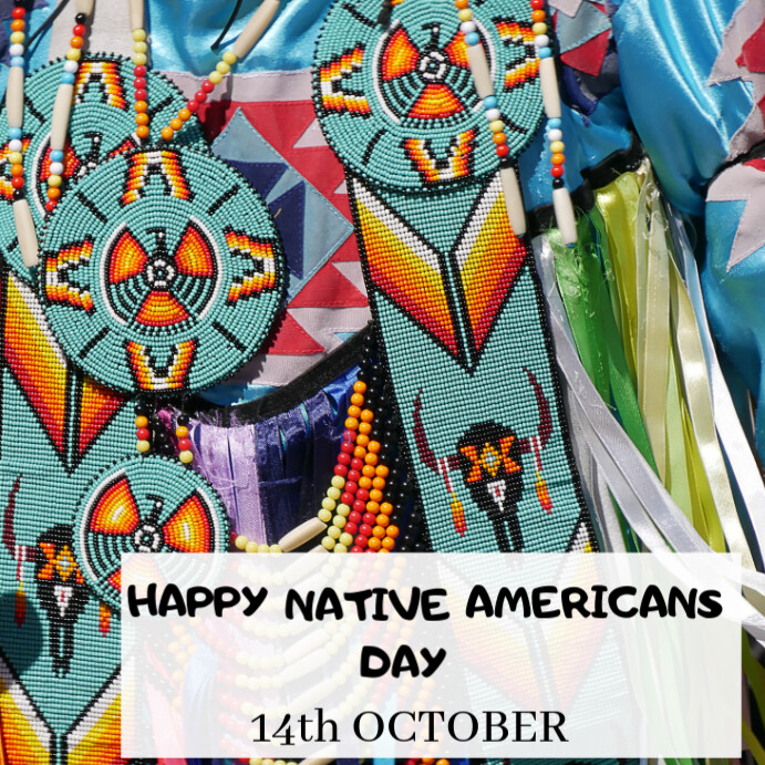 White Vintage Native Americans Day Instagram Post Template | PosterMyWall