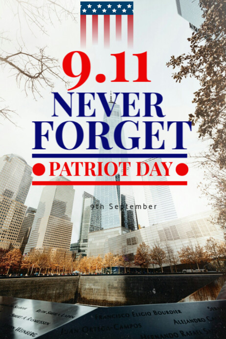 White Vintage Patriot Day Poster Template | PosterMyWall
