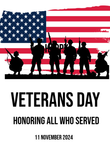 White Vintage Patriotic Tribute Poster Template | PosterMyWall