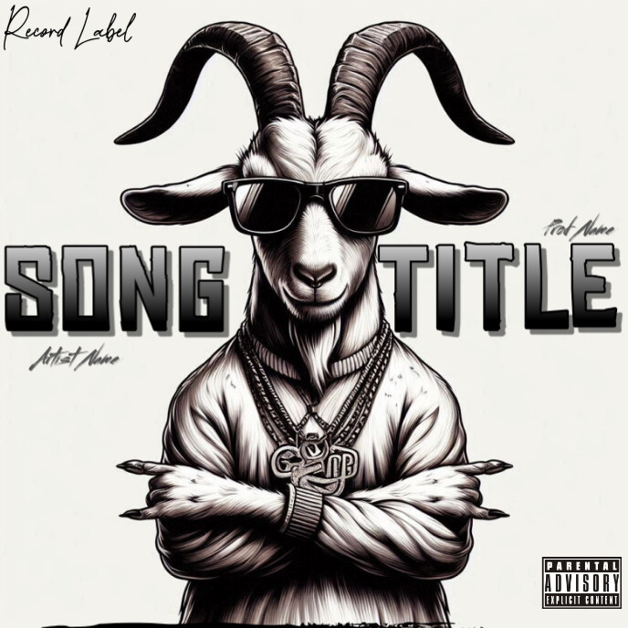 Copy of White Vintage Professional Goat Rap Music Cover Goat Talk Album ...
