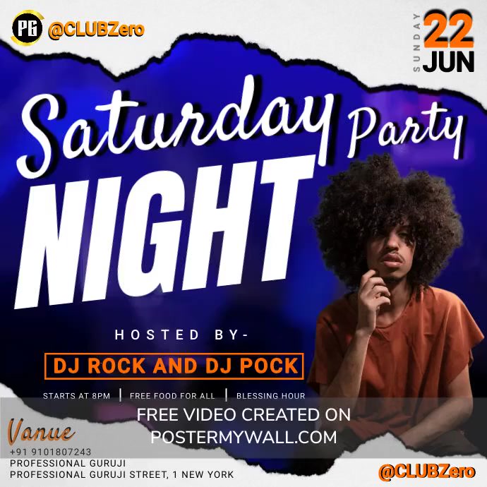 Plantilla de White Vintage Saturday Night Club Party Ads I | PosterMyWall