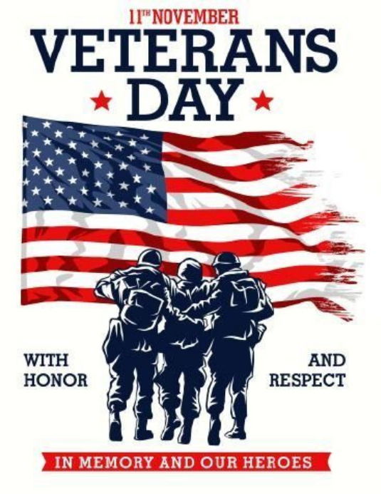 White Vintage Veterans Day Soldiers Salute Poster Flyer (us Letter ...