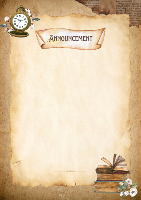 White Vintage Vintage Announcement Template – Old Paper Background With ...