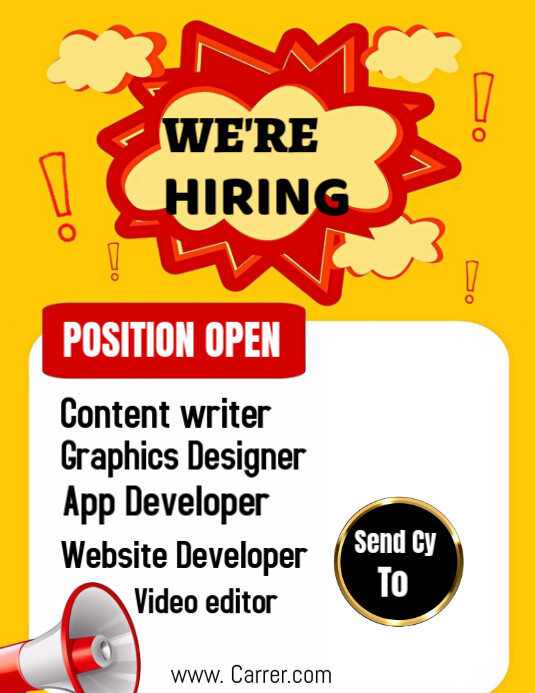 White Vintage We're Hiring Design Flyer Flyer (us Letter) Template ...