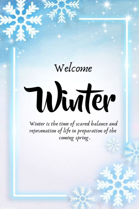 White Vintage Welcome Winter Poster Template | PosterMyWall