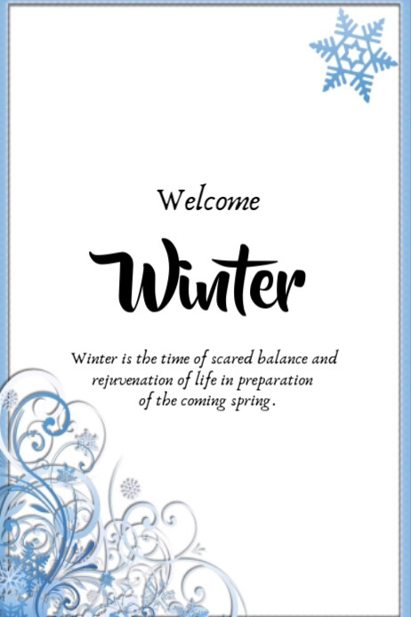 White Vintage Welcome Winter Poster Template | PosterMyWall