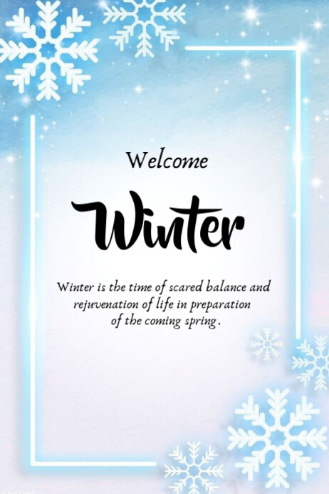 White Vintage Welcome Winter Poster Template | PosterMyWall