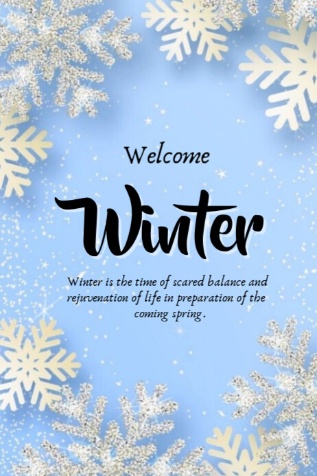 Copy of White Vintage Welcome Winter Poster | PosterMyWall