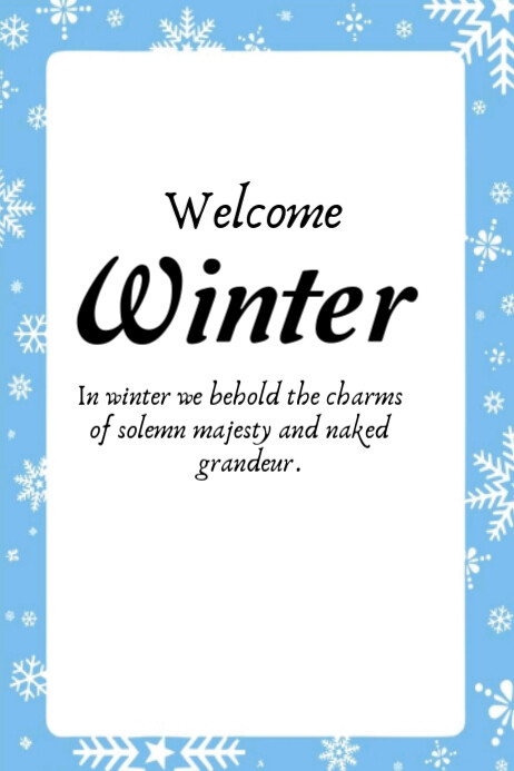 White Vintage Welcome Winter Poster Template | PosterMyWall