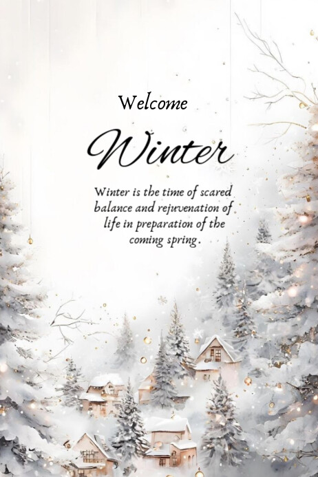 White Vintage Winter Wonderland Poster Template | PosterMyWall