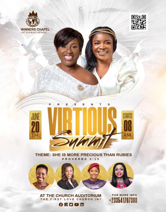 Copy of White Virtuous Women's Summit Poster/Wallboard | PosterMyWall