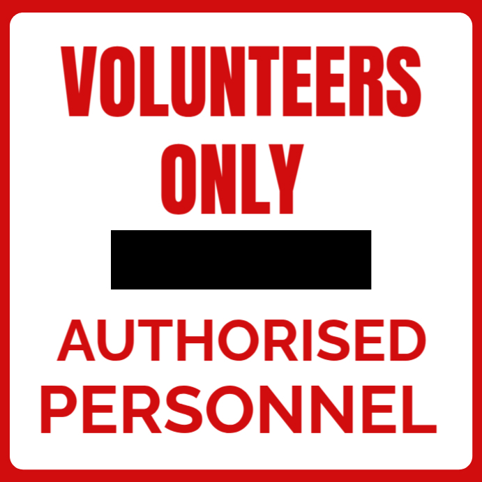 White Volunteers Only Sign Instagram Post Template | PosterMyWall