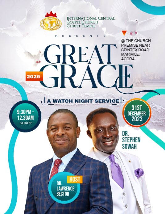 White watch night service flyer Template | PosterMyWall