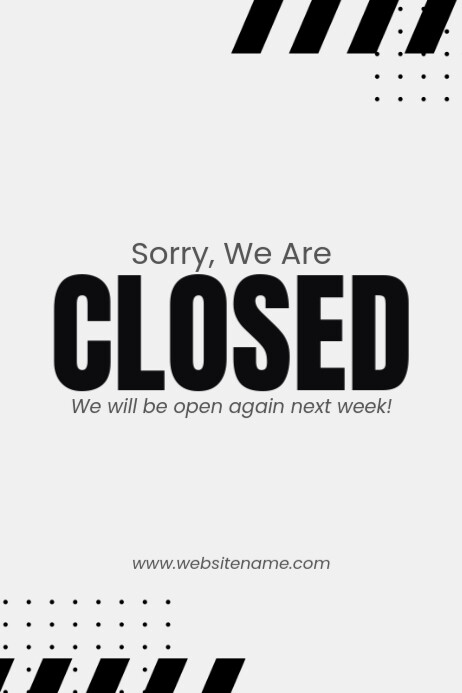 White We Are Closed Poster Template | PosterMyWall