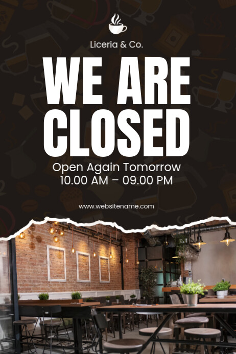 White We Are Closed Poster Template | PosterMyWall
