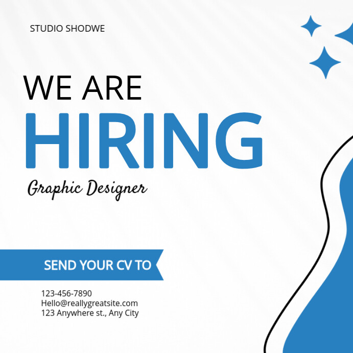 White We Are Hiring Instagram Post Template | PosterMyWall