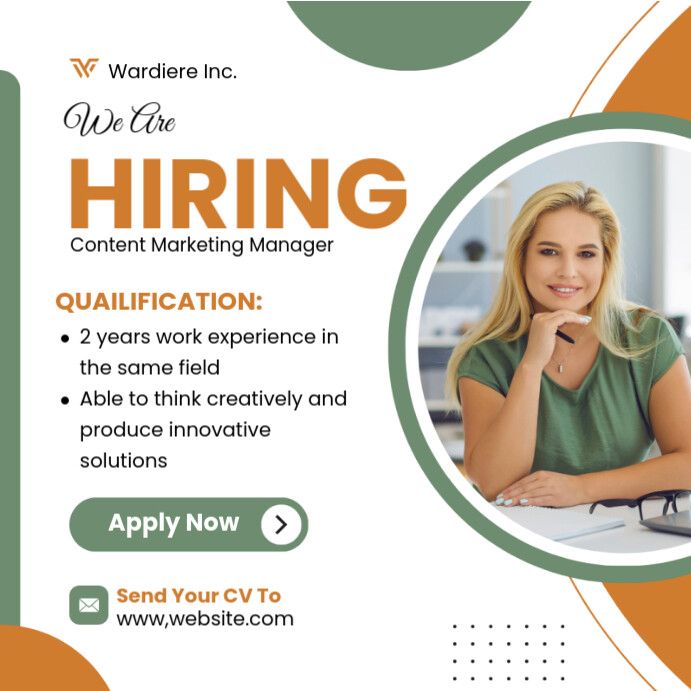 White We Are Hiring Instagram Post Template | PosterMyWall