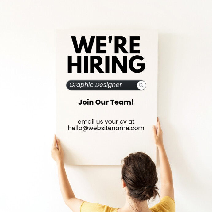 White We Are Hiring Instagram Post Template | PosterMyWall