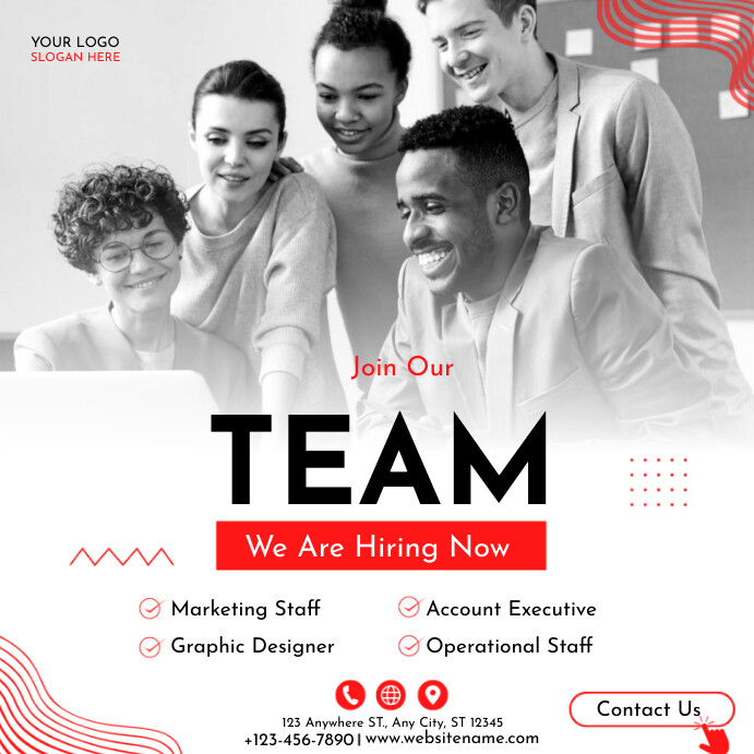 White We Are Hiring Instagram Post Template | PosterMyWall