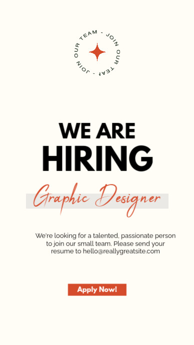 White We Are Hiring Instagram Story Template | PosterMyWall