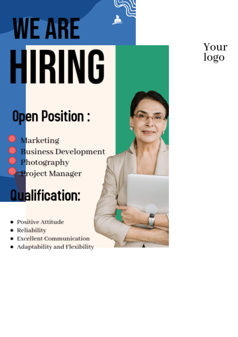 White We Are Hiring Job Opportunities A4 Template | PosterMyWall