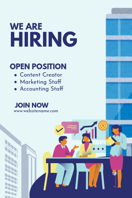 White We Are Hiring Poster Template | PosterMyWall