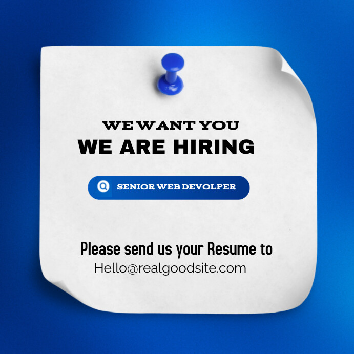 Modèle White We Are Hiring Web Developers Now 111 In | PosterMyWall