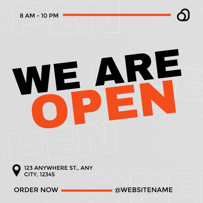 White We Are Open Instagram Post Template | PosterMyWall