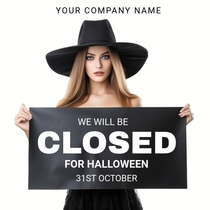 White We Will Be Closed Instagram Post Template | PosterMyWall