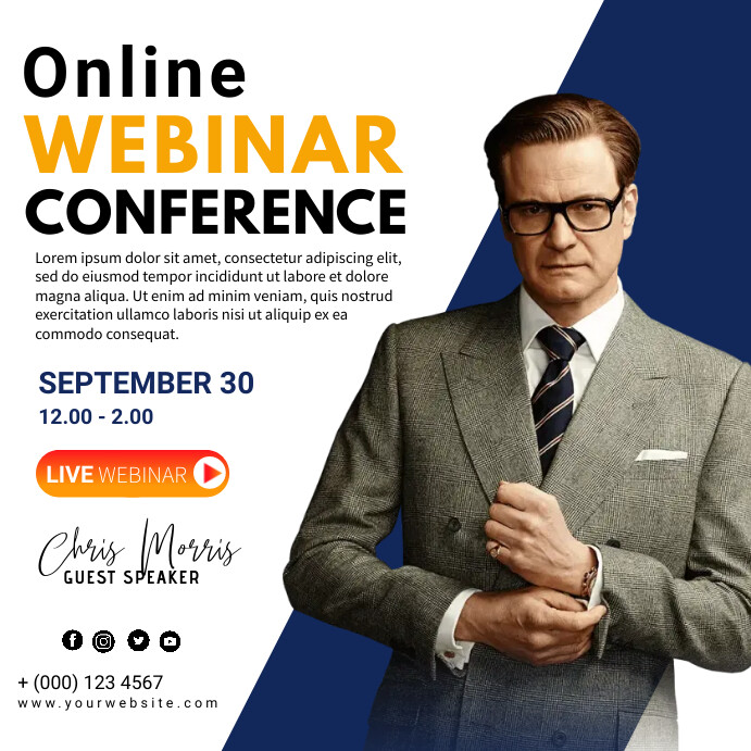 White Webinar Instagram Post Template | PosterMyWall