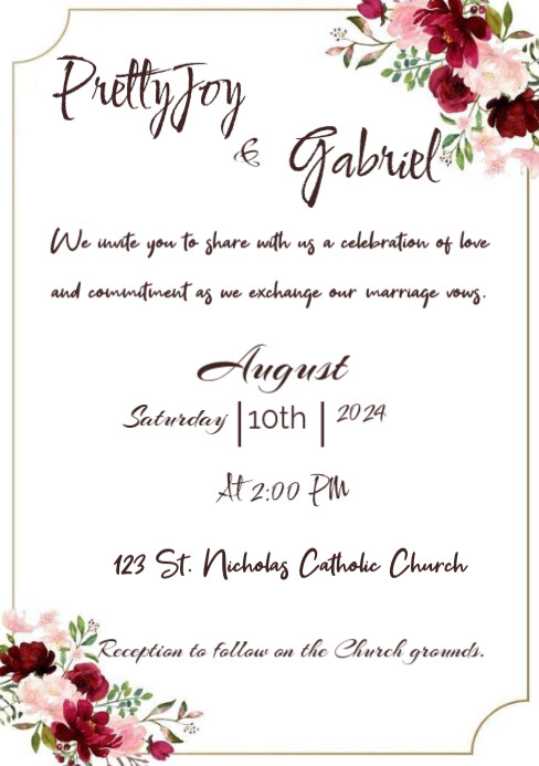 White Wedding A5 Template | PosterMyWall