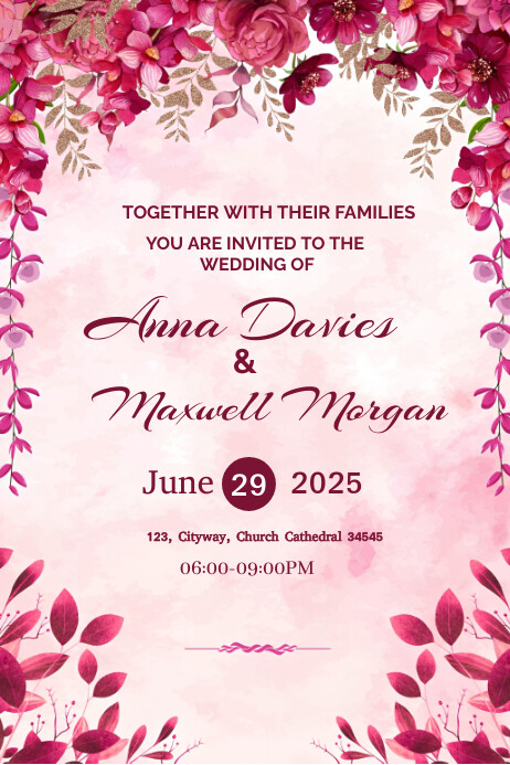 White Wedding Card Poster Template | PosterMyWall