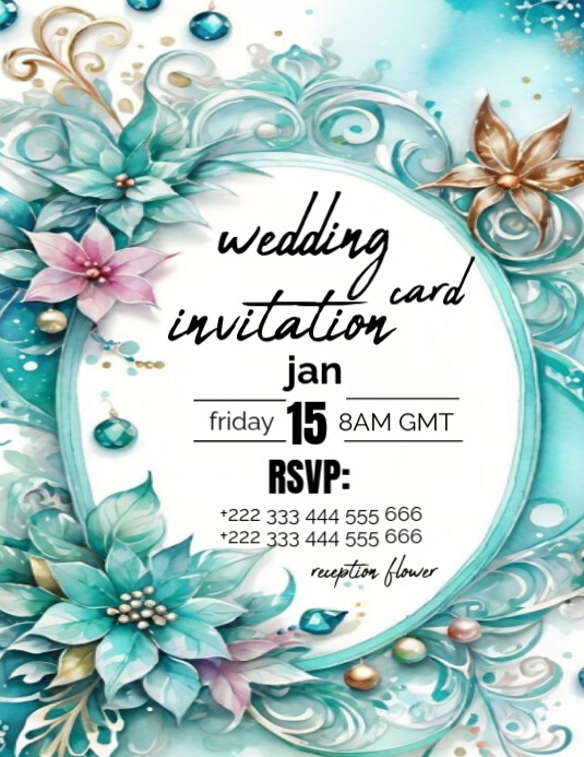 White Wedding Invitation Card 2025 Flyer Template | PosterMyWall