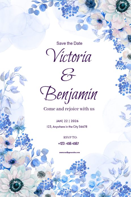 White Wedding Invitation Cards 2026 Poster Template | PosterMyWall