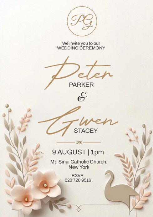 white wedding invitation Template | PosterMyWall