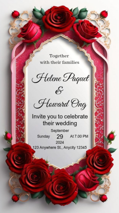 White Wedding Invitation Instagram Story Template | PosterMyWall