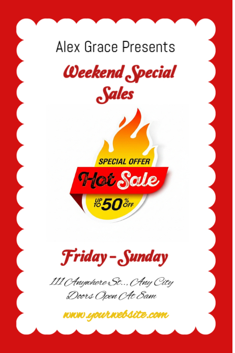 White Weekend Special Sales Poster Template | PosterMyWall