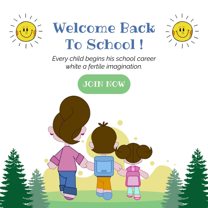 White Welcome Back To School Instagram Post Template | PosterMyWall